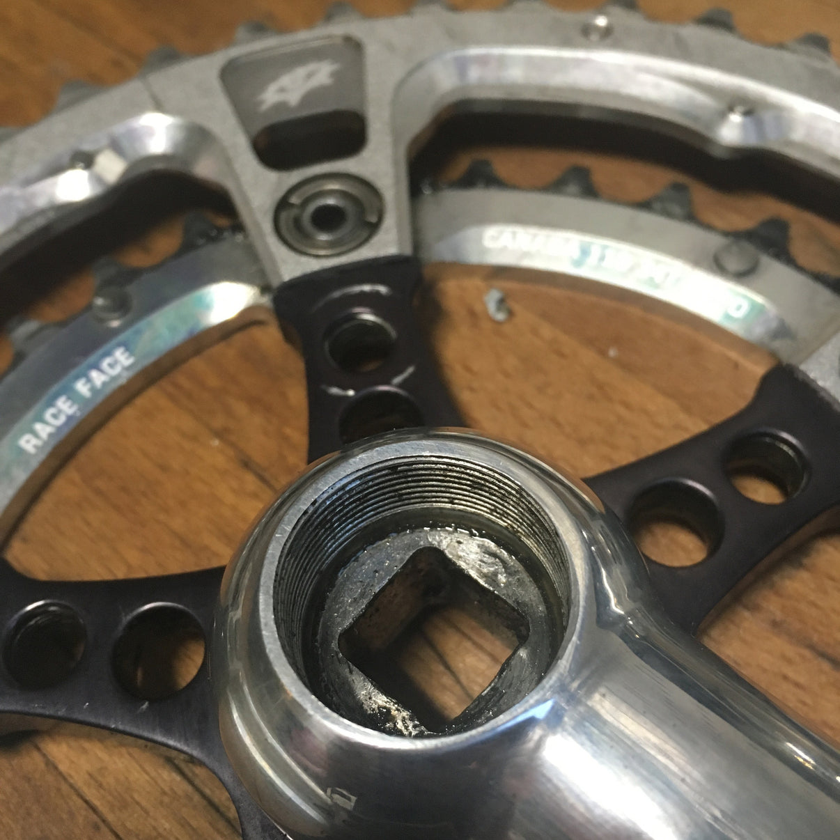 Cook Bros. Dogbone Used Crank Set with Modern Raceface Chainrings ...